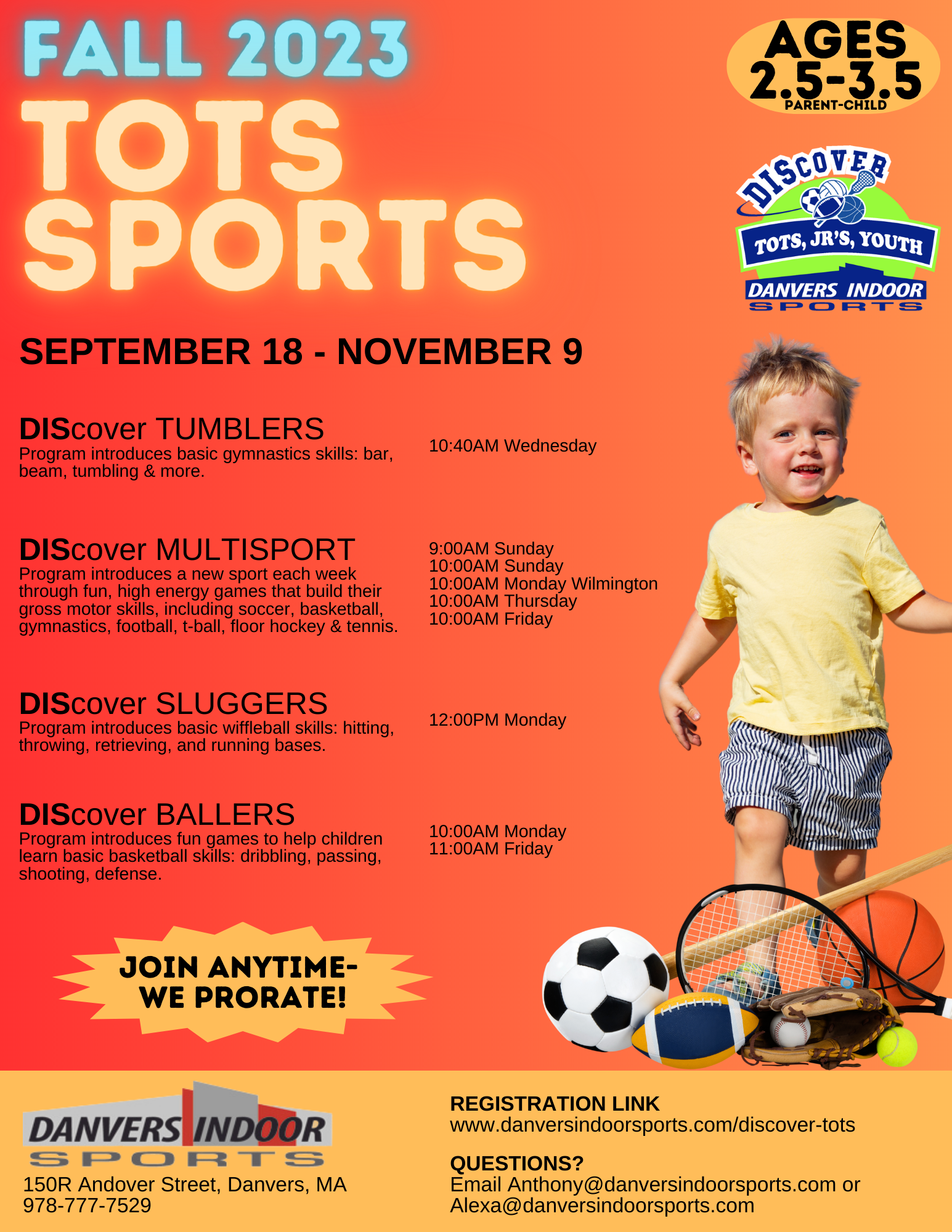 DIScover Tots - Danvers Indoor Sports