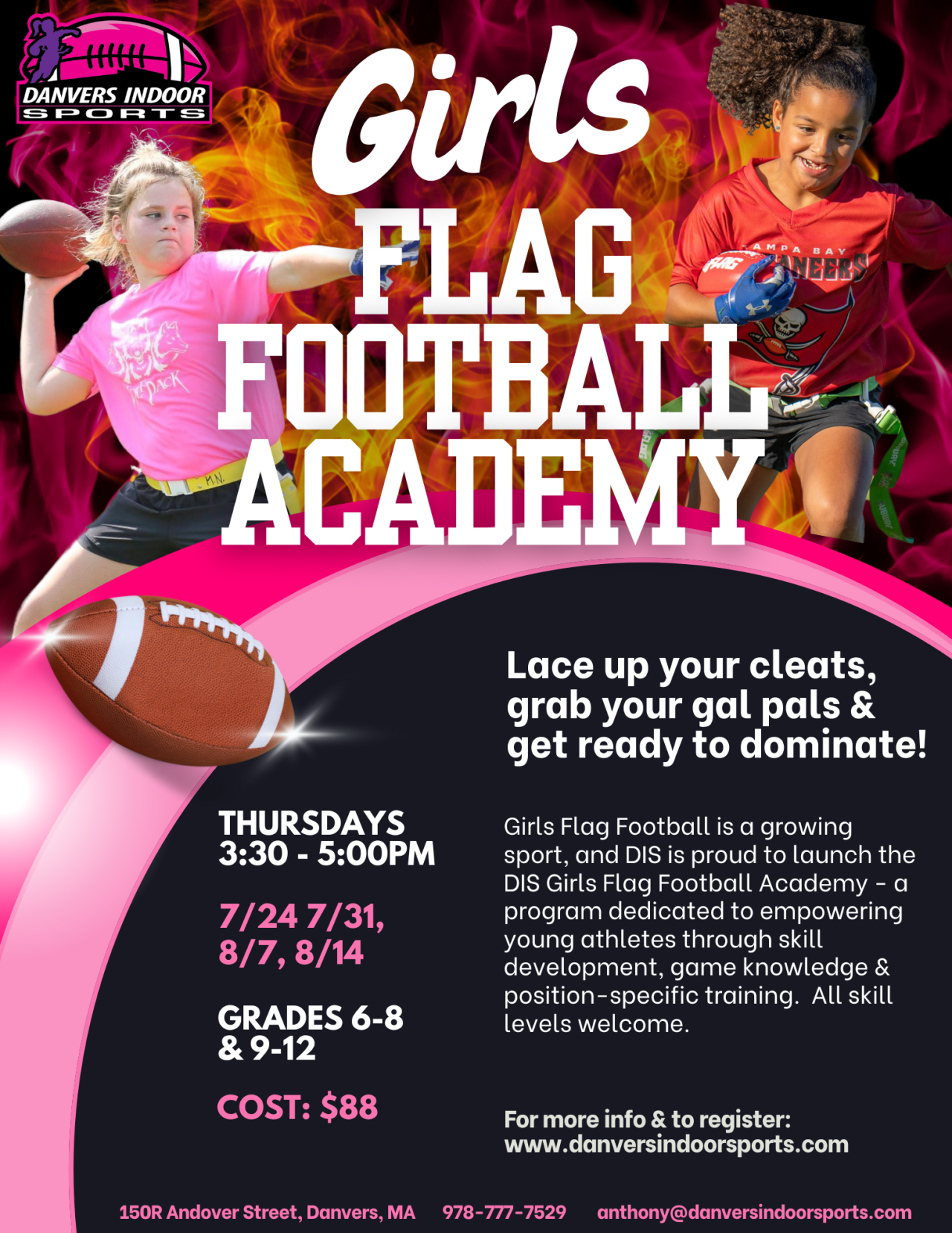 DIS Girls Flag Football Academy - Danvers Indoor Sports